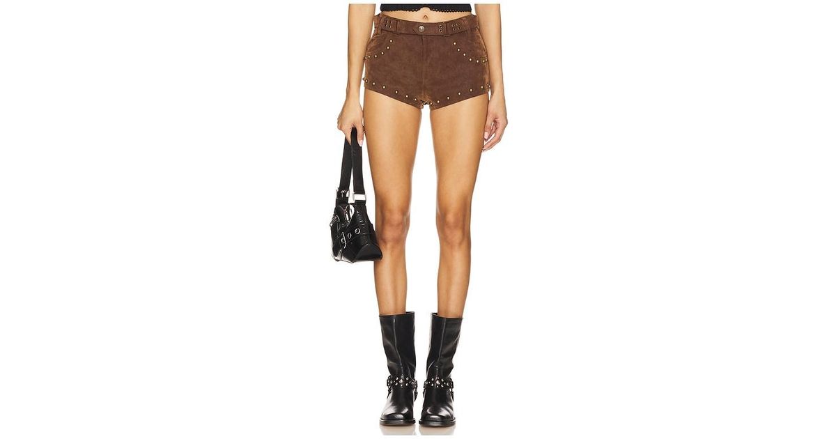 Free People X We The Free Cool Kid Suede Micro Shorts in Black | Lyst