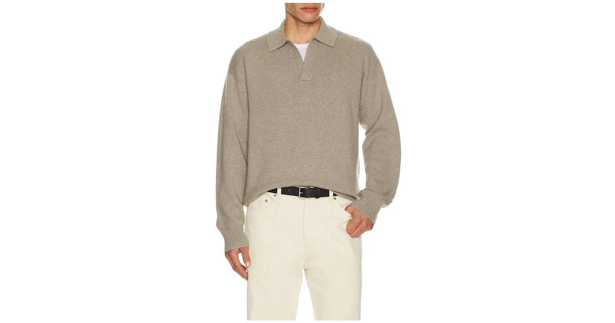 Helmut Lang Brushed Polo in Natural for Men | Lyst UK