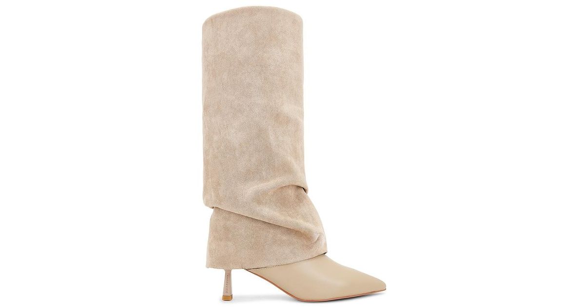 Nakedvice Suede Pointed-Toe Sia Boots in Natural | Lyst