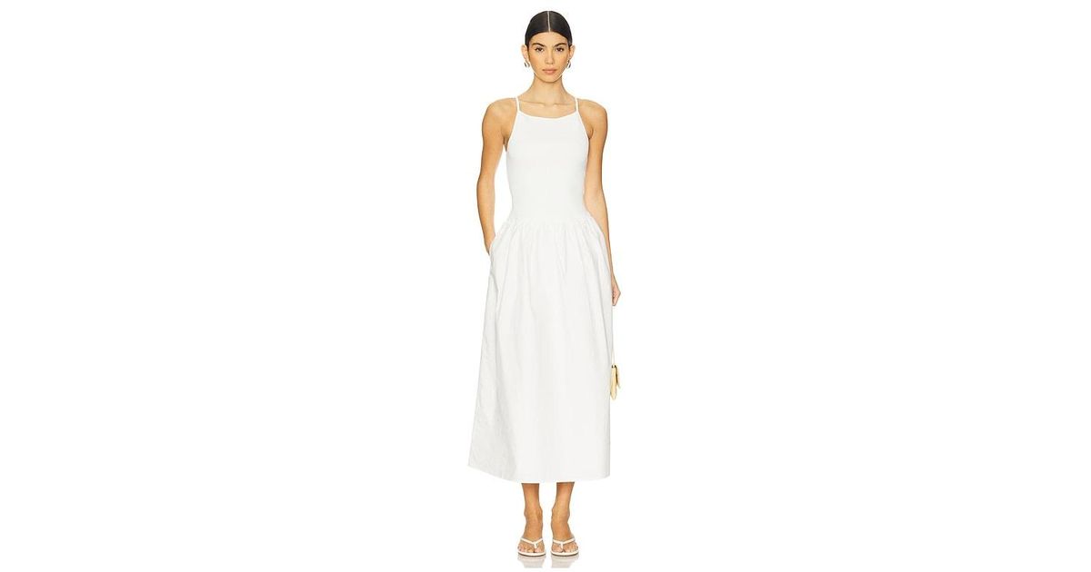 Shona Joy Aliah High Neck Midi Dress in White | Lyst