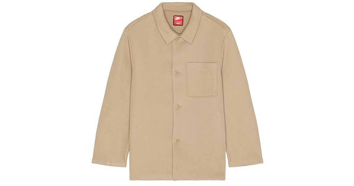 Nike Tech Fleece Reimagined Shacket in Natural for Men | Lyst