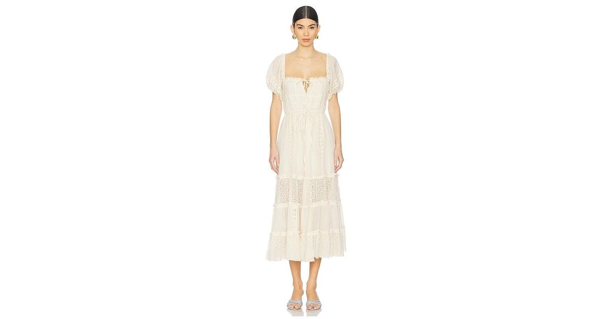 Free People Falling Sun Midi Dress in White | Lyst