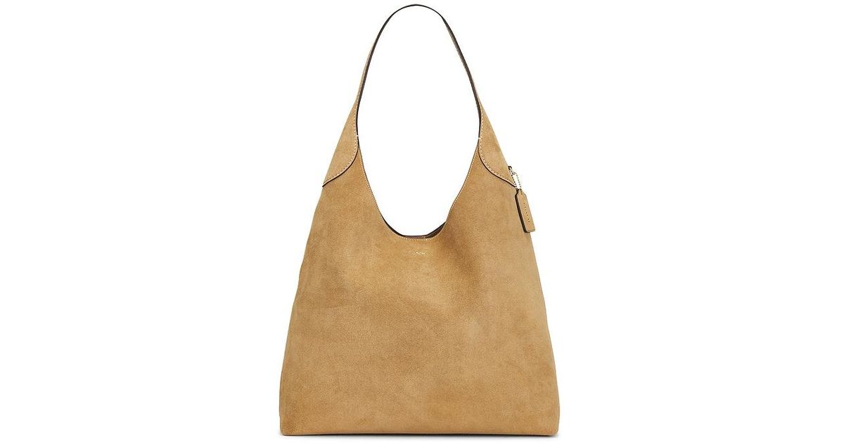 COACH Suede Brooklyn Shoulder 39 Bag in Natural | Lyst