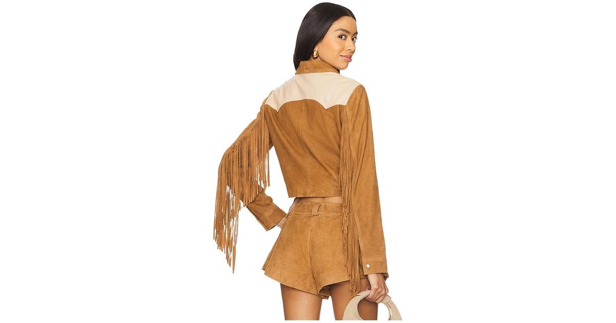 Urban Outfitters Combo Fringe Jacket in Brown | Lyst
