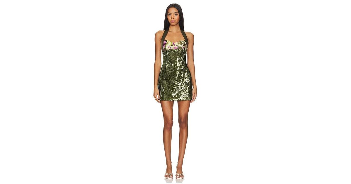 Kim Shui Strapless Mini Dress in Green | Lyst