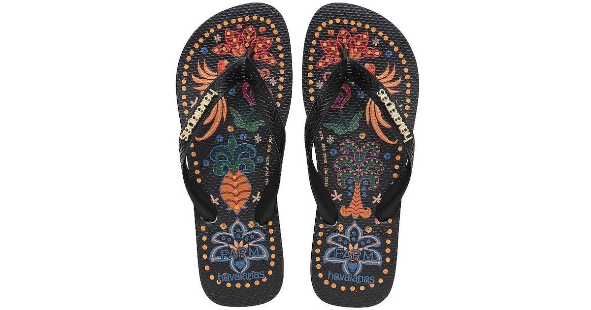 Havaianas Farm Rio Tropical Sandal in Black | Lyst