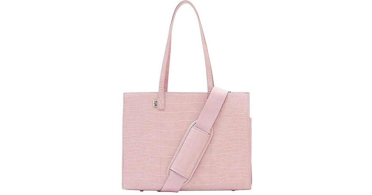 BEIS Croc Work Tote in Pink | Lyst