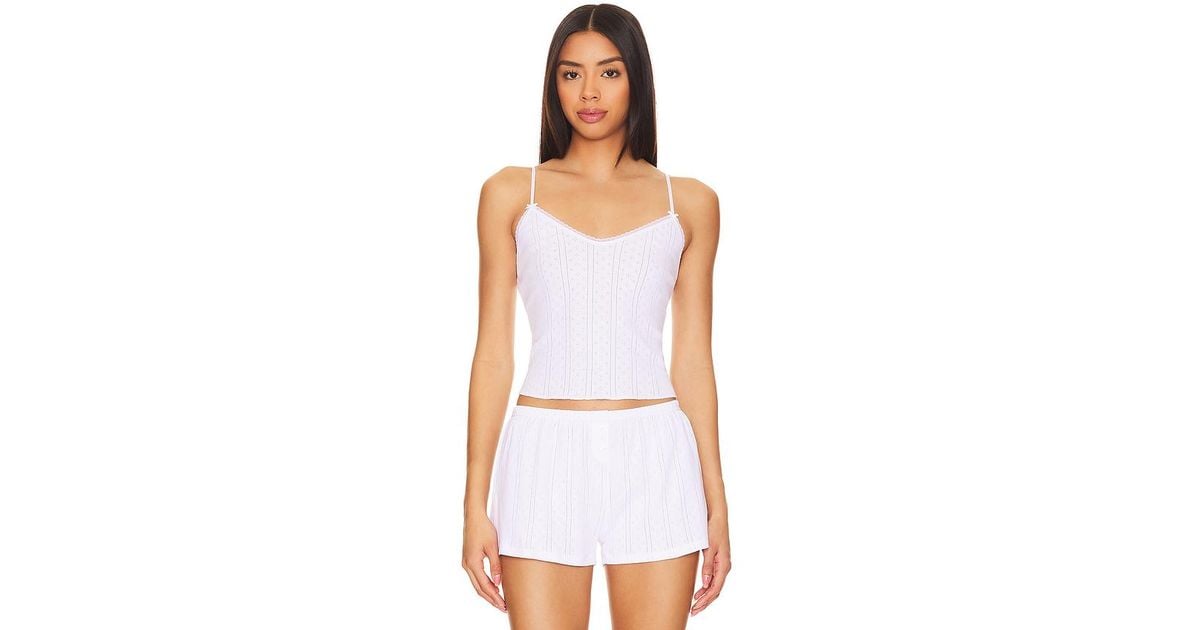 Cou Cou Intimates The Long Cami Top in White | Lyst UK