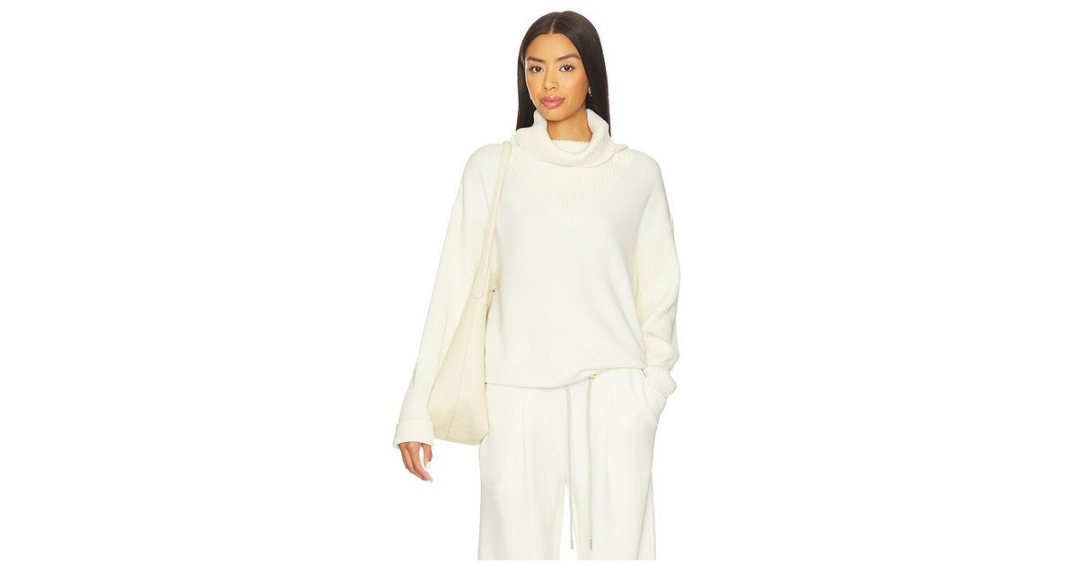Varley Hannah Cowl Neck Sweater in White | Lyst UK