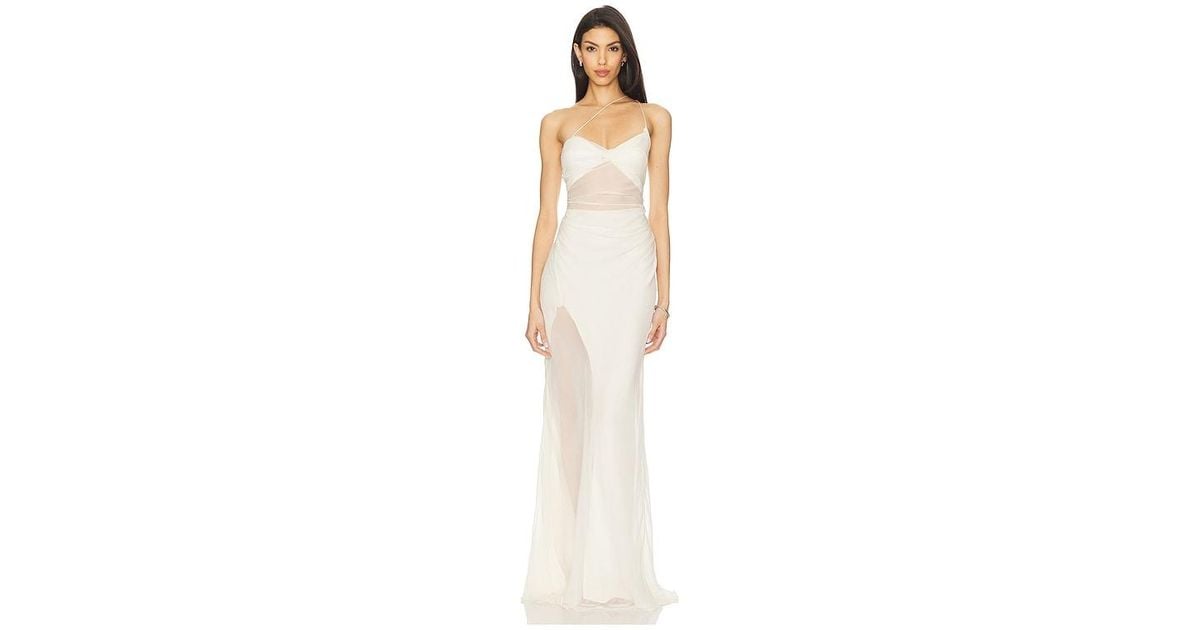 The Sei Strappy Diaphanous Gown in White | Lyst