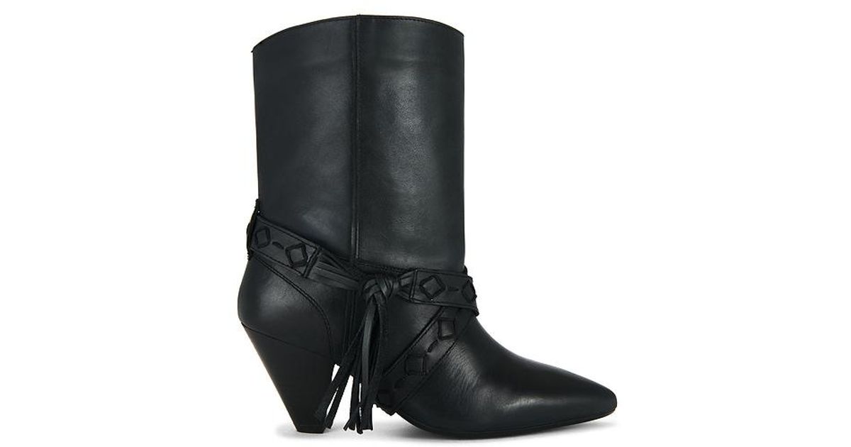 Free People Bronte Belt Slouch Boot in Black | Lyst