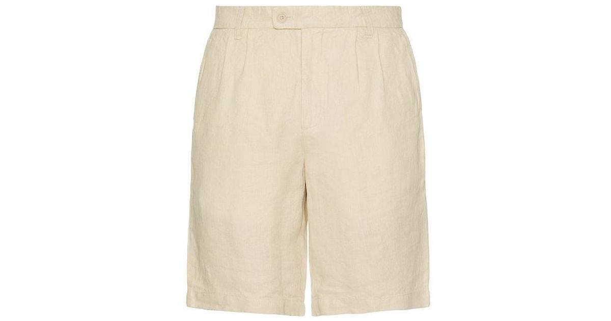 Far Afield Double Pleated Short in Natural for Men | Lyst