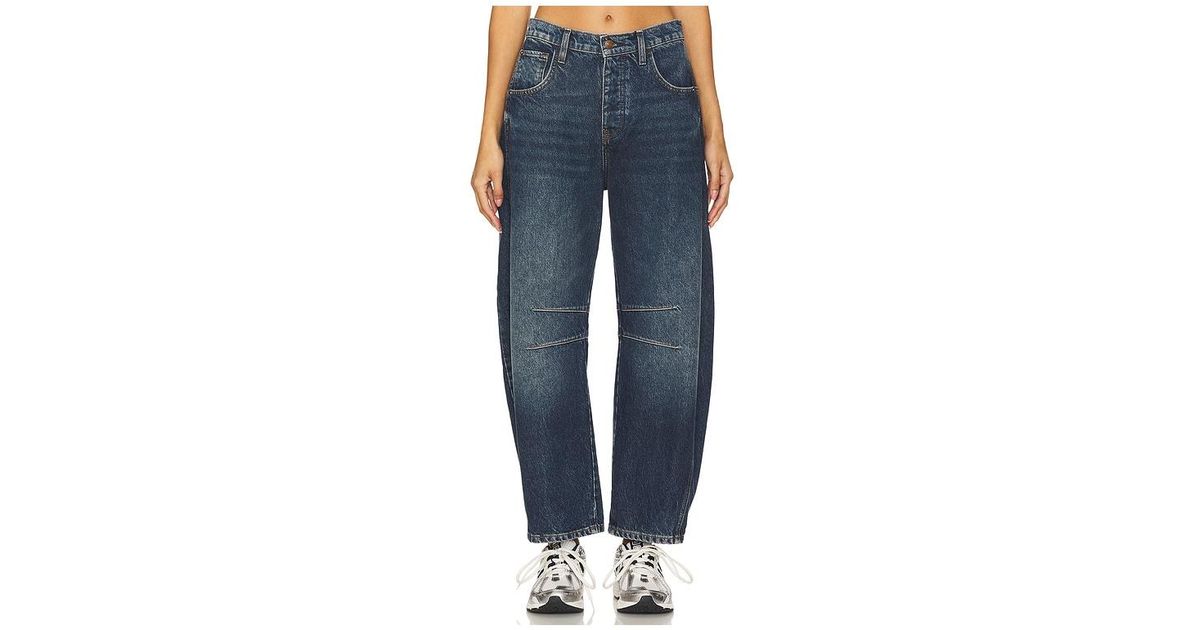Free People X We The Free Good Luck Mid Rise Barrel Jeans in Blue | Lyst
