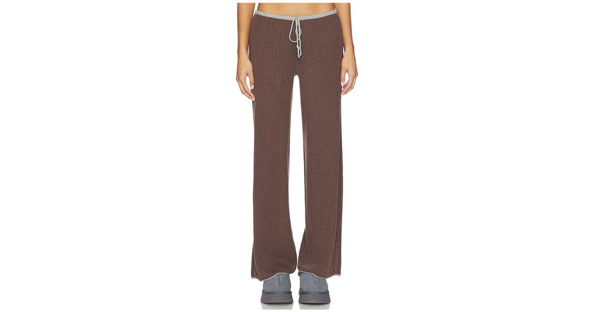 Frankie's Bikinis Lochlin Knit Pant in Brown | Lyst UK