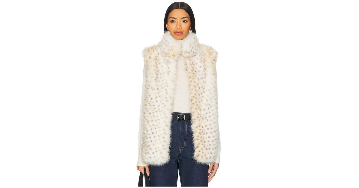 Generation Love Mimi Leopard Faux Fur Vest in Natural | Lyst