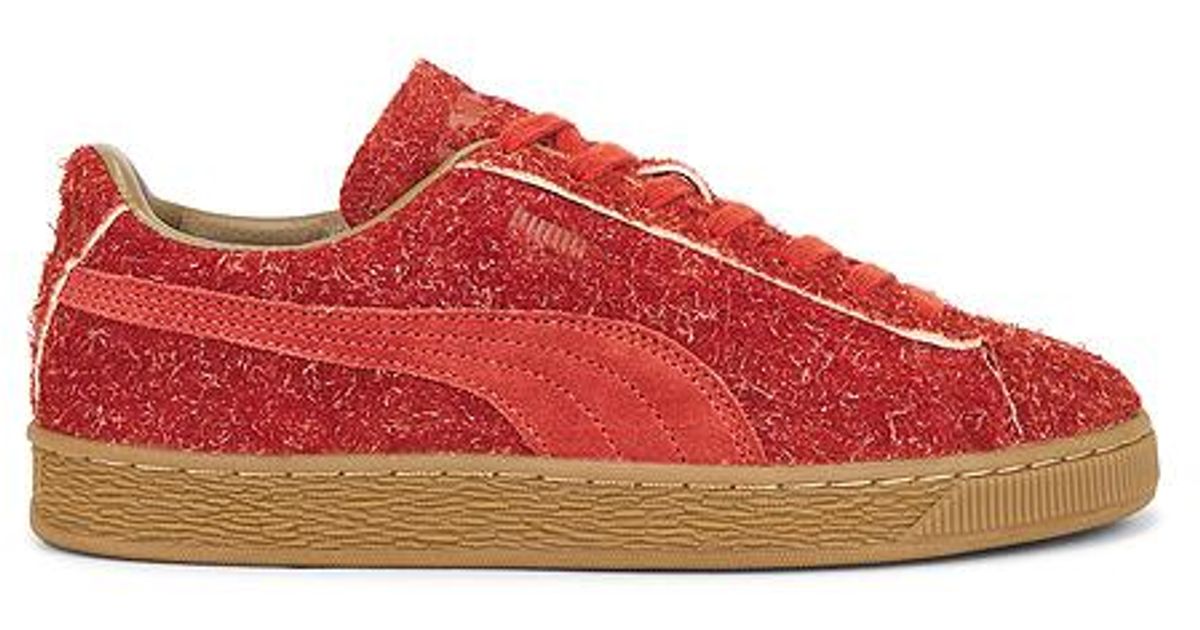 PUMA X Danielle Cathari Suede Fuzzy Sneaker in Red | Lyst UK