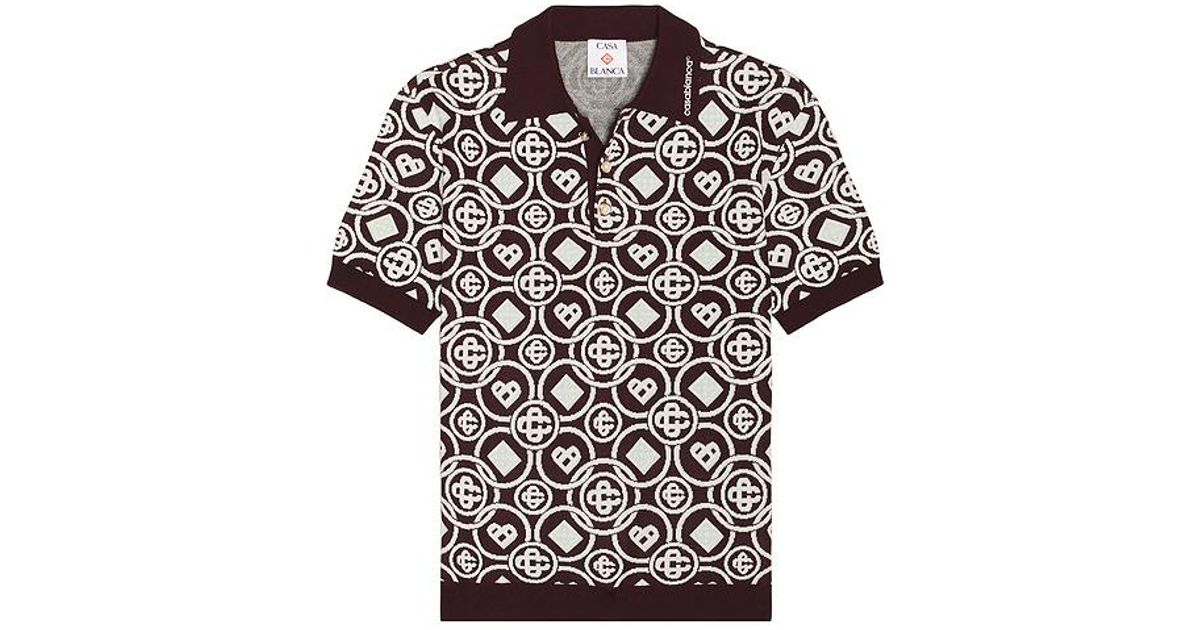 CASABLANCA Monogram Polo in Black for Men | Lyst UK