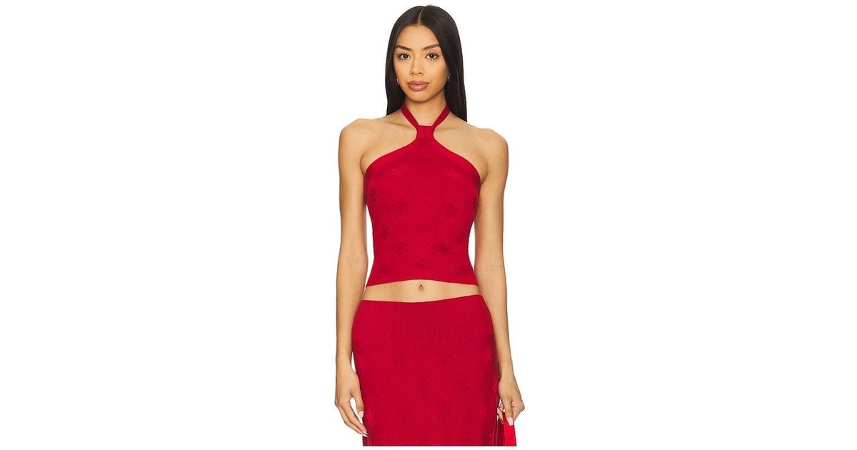Asta Resort Lorena Halter Top in Red | Lyst