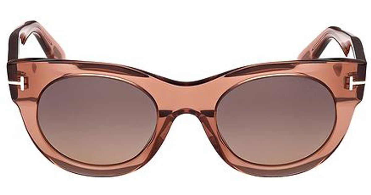 Tom Ford Round Sunglasses in Brown | Lyst UK