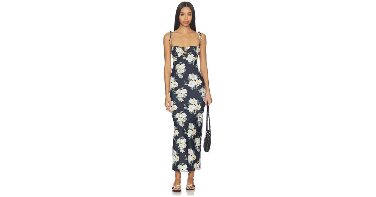 Montce Petal Long Slip Dress in Blue | Lyst UK
