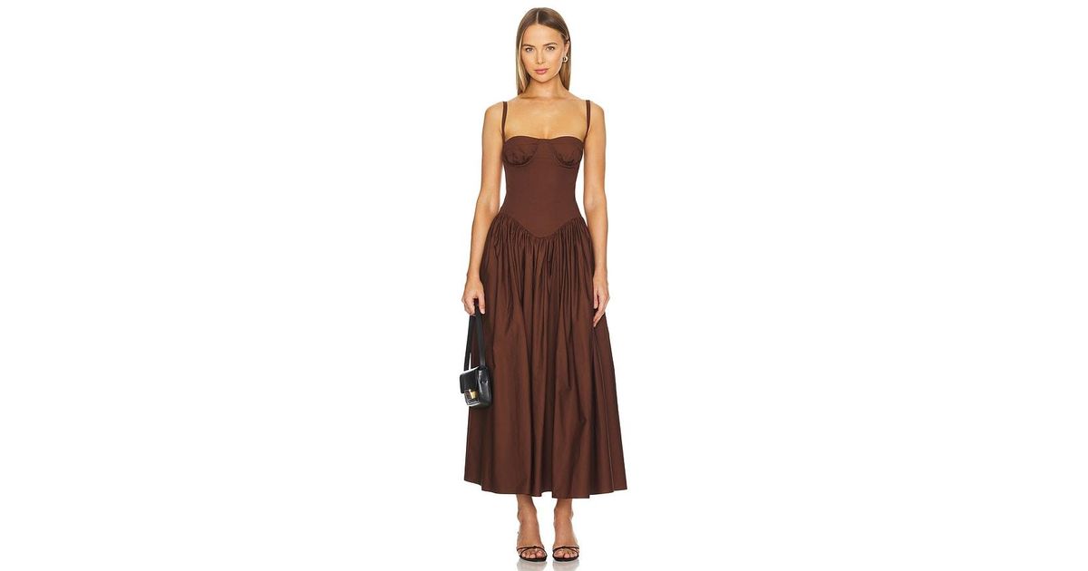 Tularosa Emma Midi Dress in Brown | Lyst