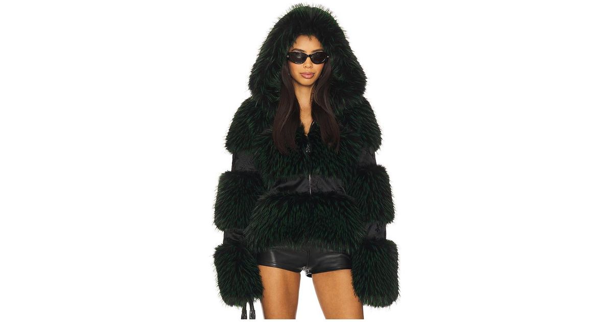 Kim Shui Memphy Faux Fur Coat in Black | Lyst UK