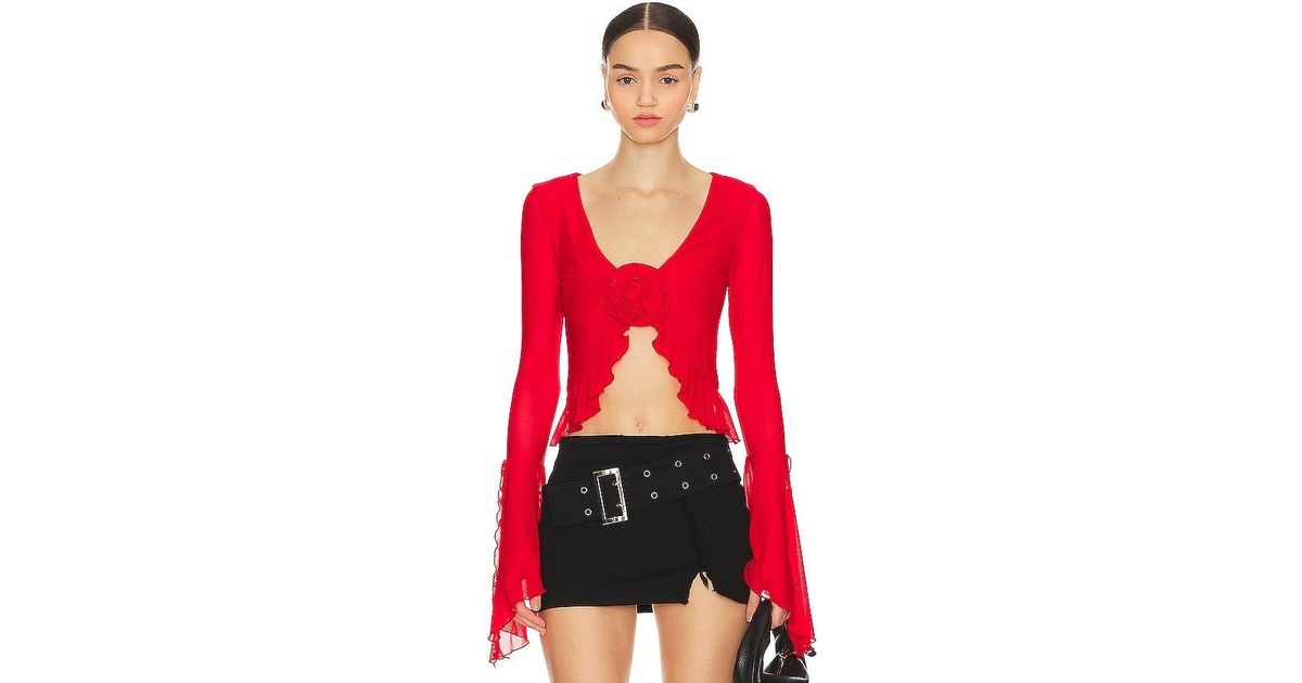 MAJORELLE Val Top in Red | Lyst UK