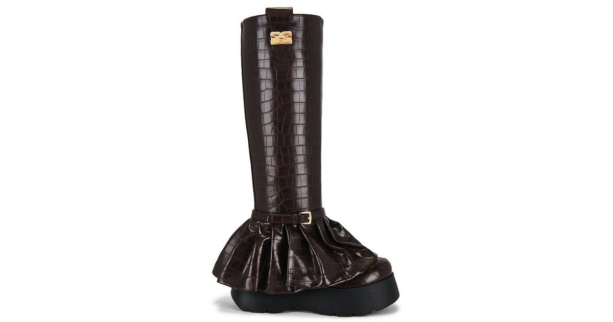 Ganni Kat Platform Boot in Black | Lyst UK