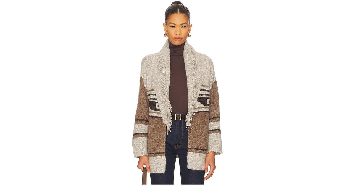 Autumn Cashmere Southwest Fringed Shawl Collar Throw Jacket in Natural ...