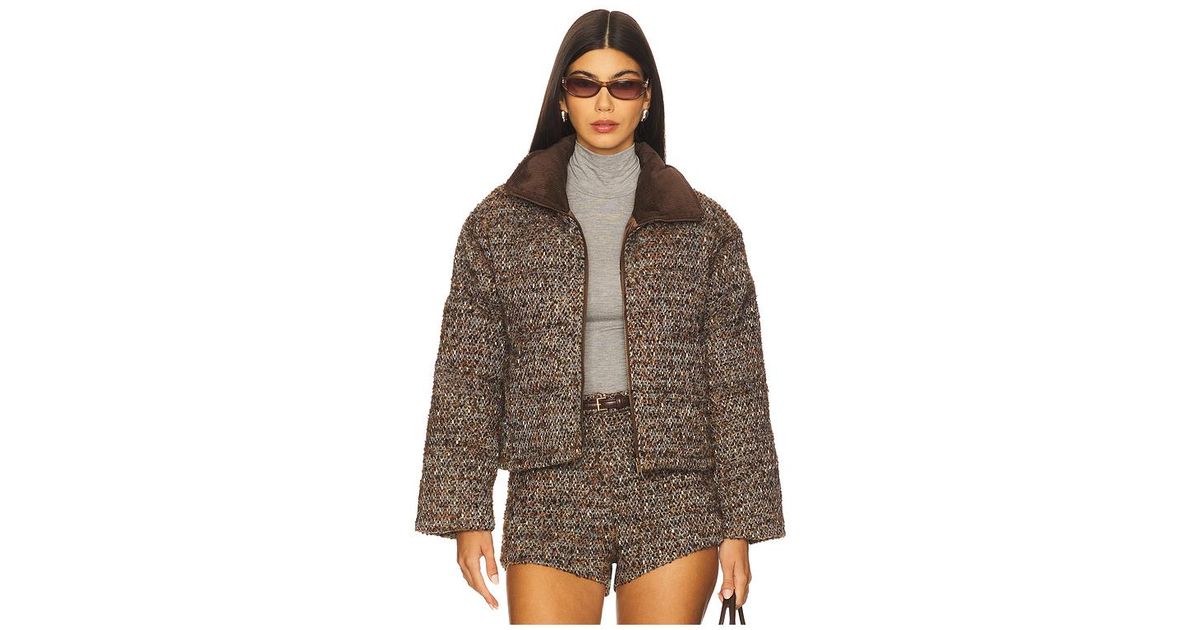 Line & Dot Clyde Puffer Jacket in Brown | Lyst UK