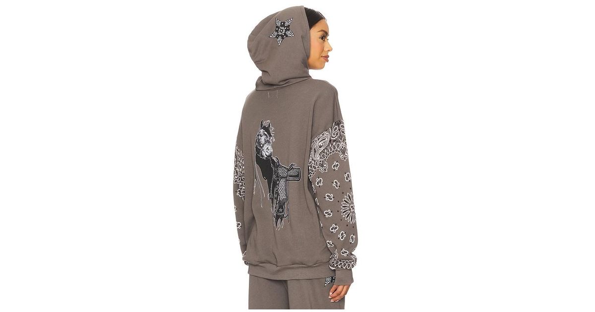 Lauren Moshi Horse Classic Hoodie in Brown | Lyst