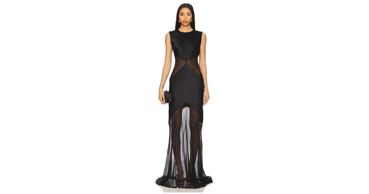 Alejandra Alonso Rojas Abstract Sheer Gown in Black | Lyst
