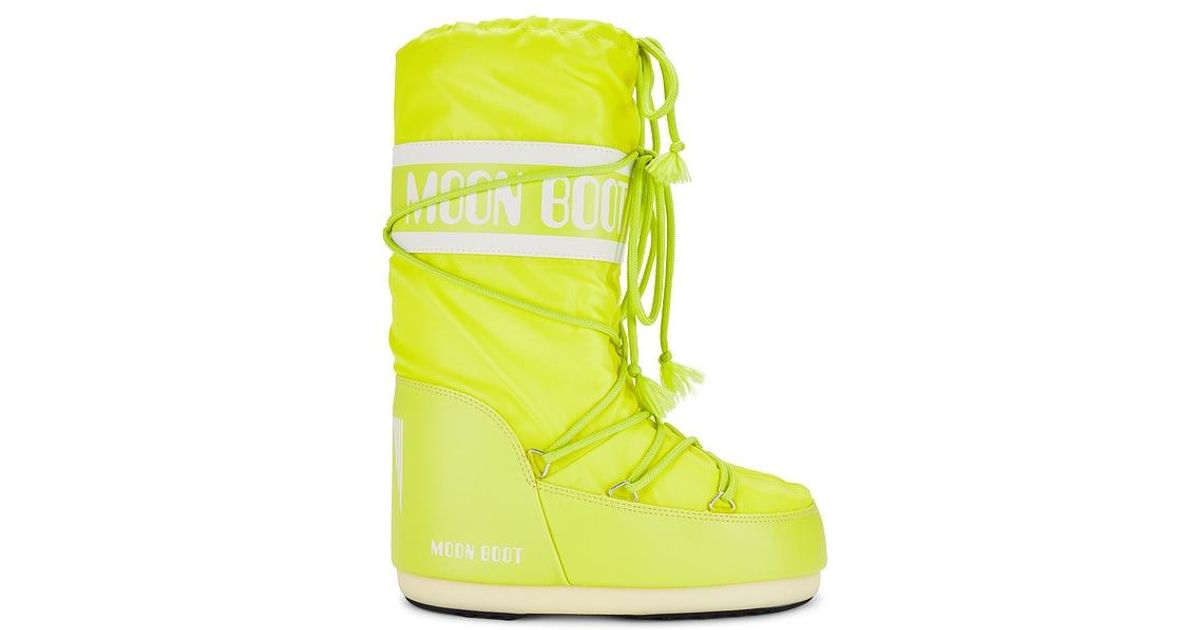 Moon Boot Icon Nylon Boot in Yellow | Lyst