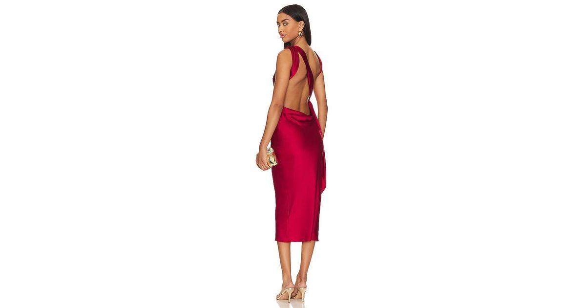 The Bar Silk Max Dress in Red | Lyst