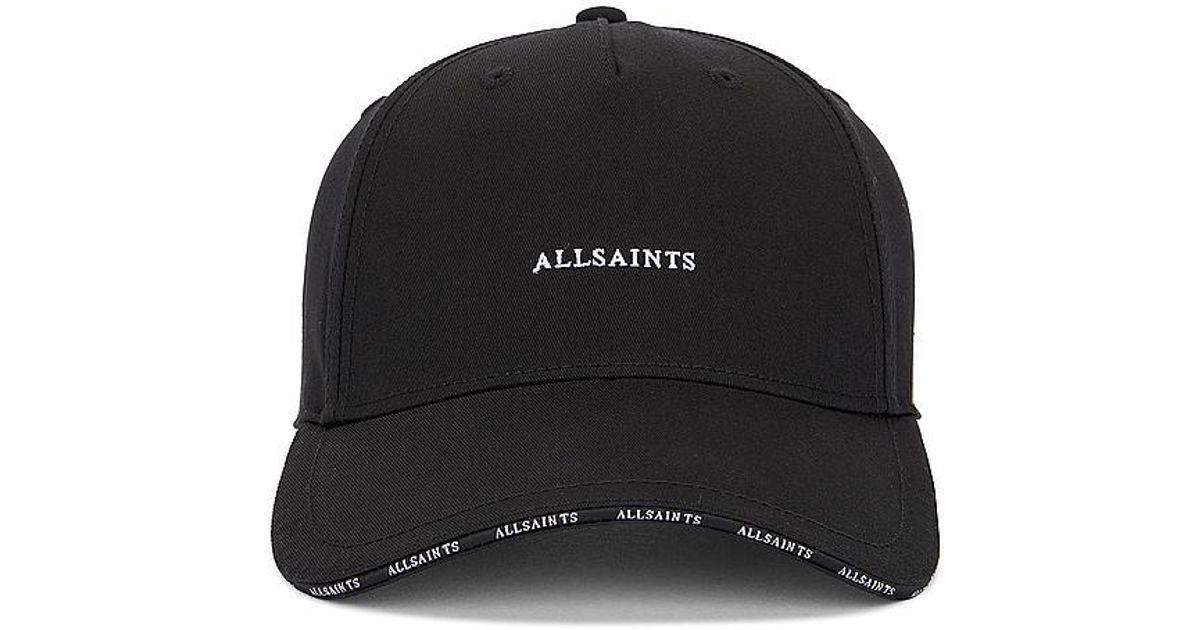 AllSaints Sandwich Brim Logo Baseball Cap in Black for Men | Lyst