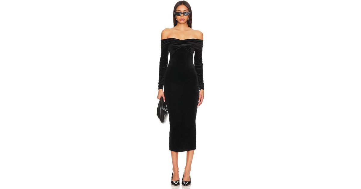 AllSaints Delta Velvet Dress in Black | Lyst