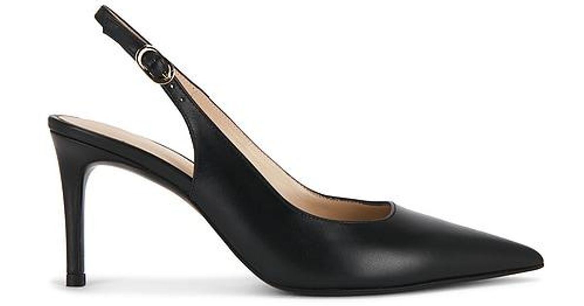 Stuart Weitzman Stuart Power Slingback 75 Pump in Black | Lyst