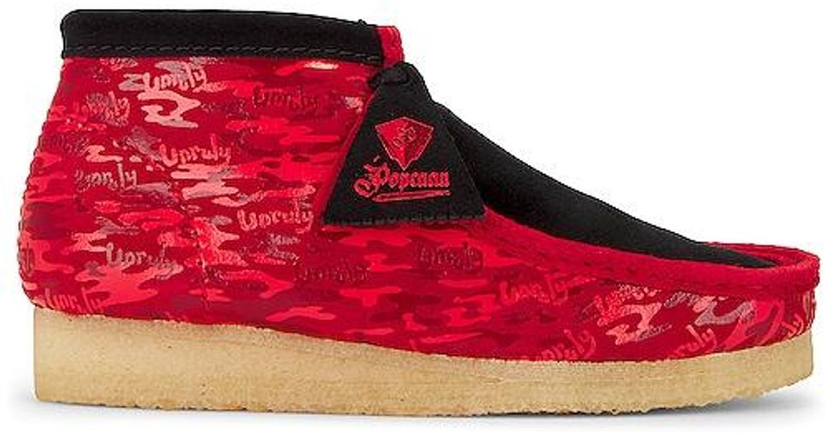 Clarks X Popcaan Wallabee Boot in Red for Men | Lyst Australia
