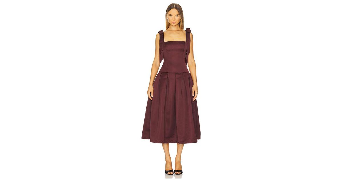 MORE TO COME Iva Midi Dress in Red | Lyst UK