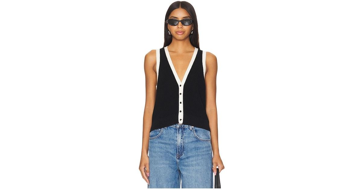 525 Claudia Button Shaker Vest in Blue | Lyst