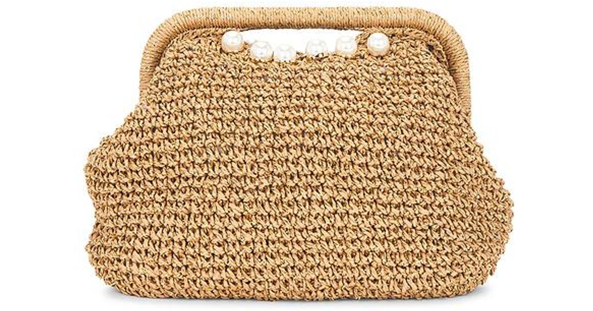 BTB Los Angeles Karen Pearl Clutch in Natural | Lyst UK