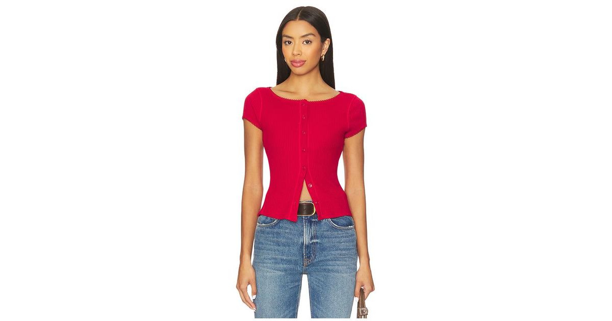Free People Most Wanted Cardi in Red | Lyst UK