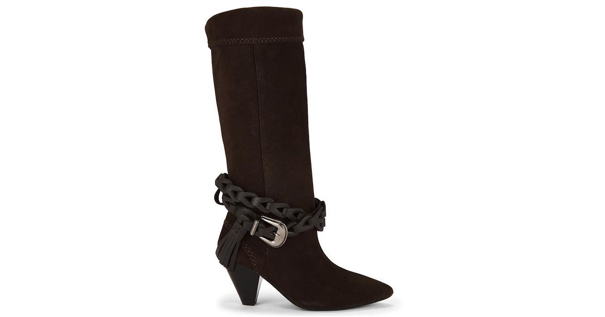 Free People Bridget Belt Slouch Boot in Black | Lyst UK