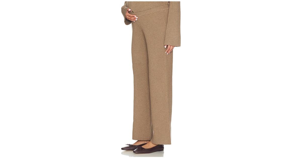 HATCH The Beatrice Ribbed Knit Pant in Natural | Lyst UK