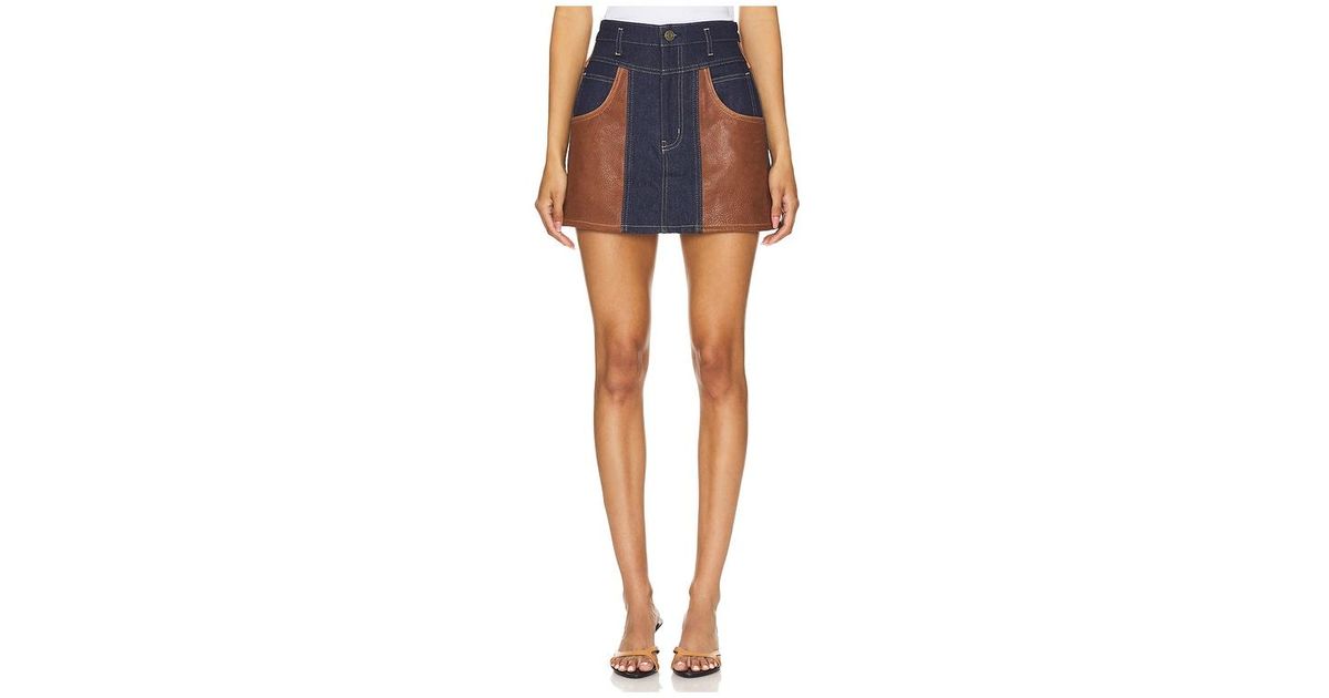 FRAME Atelier Skirt in Blue | Lyst