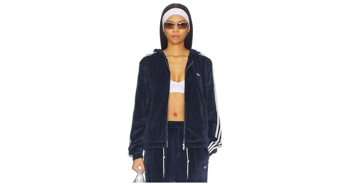adidas Originals X Wales Bonner Velour Track Jacket in Blue | Lyst UK
