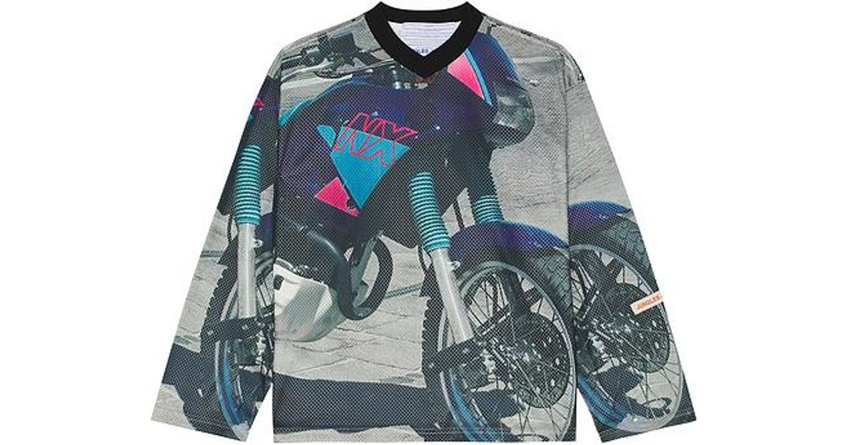 JUNGLES JUNGLES Marsielle Moto Jersey in Blue for Men | Lyst UK