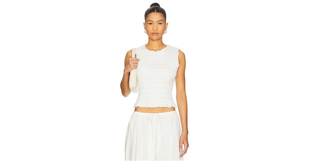 Pistola Phoebe Smocked Tank in White | Lyst