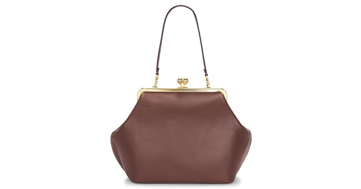 COACH Kisslock Frame Bag in Brown | Lyst UK