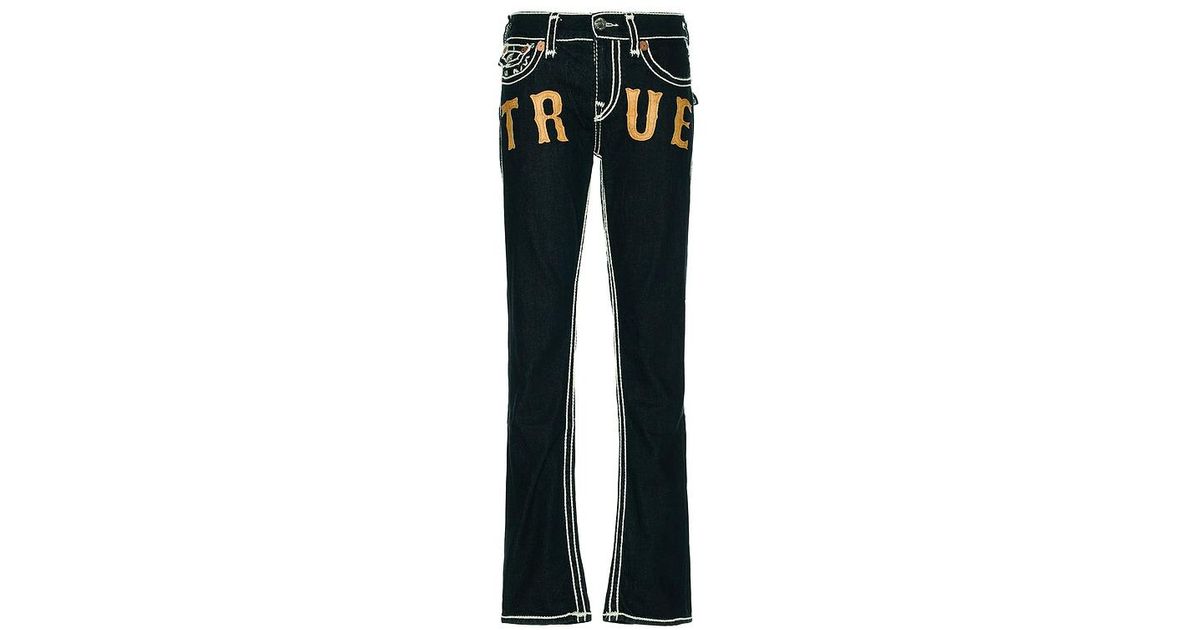 True Religion Rope Stitch Western Ricky Flap Jeans in Black for Men ...
